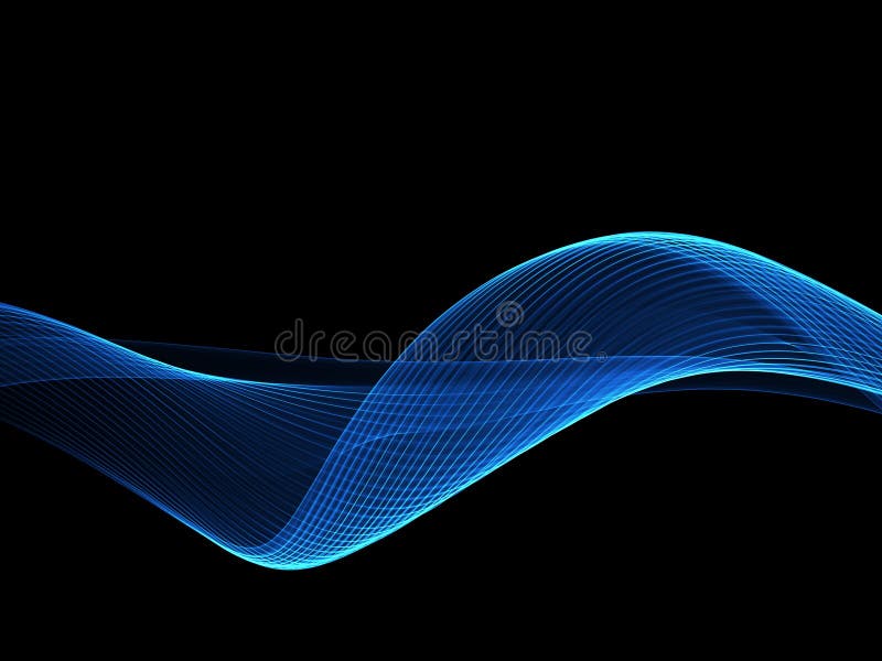 Blue Waves on Black, Border Design Element Stock Illustration ...