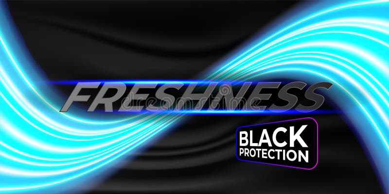 Blue Waves on Black Textile. Power Wash and Clean. Laundry Detergent ...