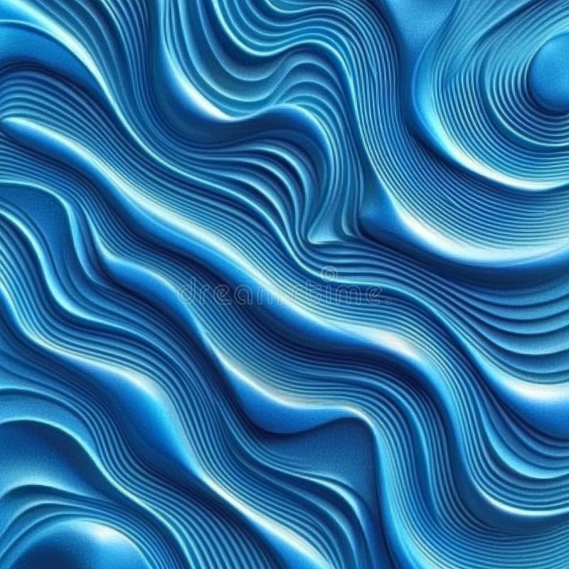 Blue Waves Characterized by Depth and Texture are Shown in this Vibrant ...