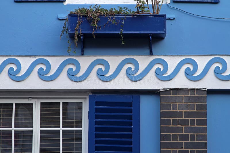 Blue waves decor stock photo. Image of facade, house - 34581384