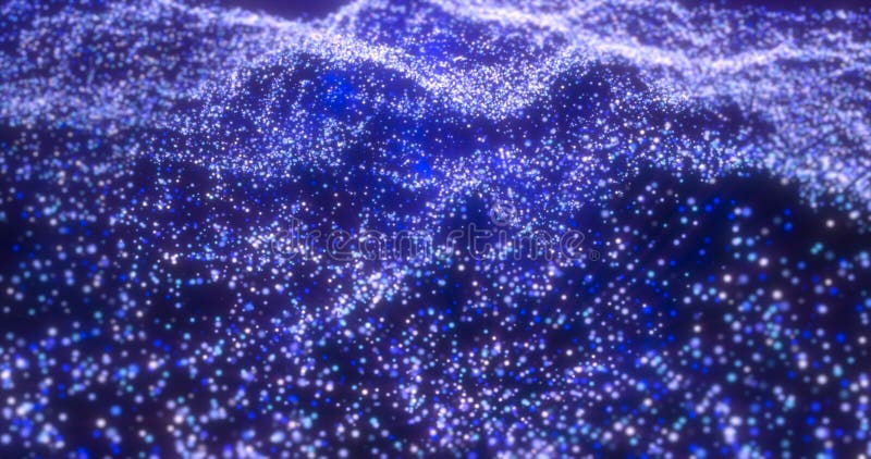 Blue Waves from Energy Magical Glowing High Tech Futuristic Light Dots ...