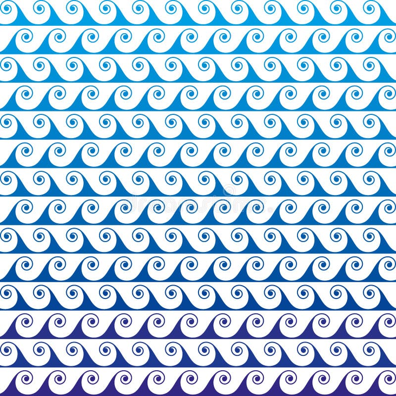 Greek Blue Waves Seamless Vector Pattern Ornament Stock Vector ...