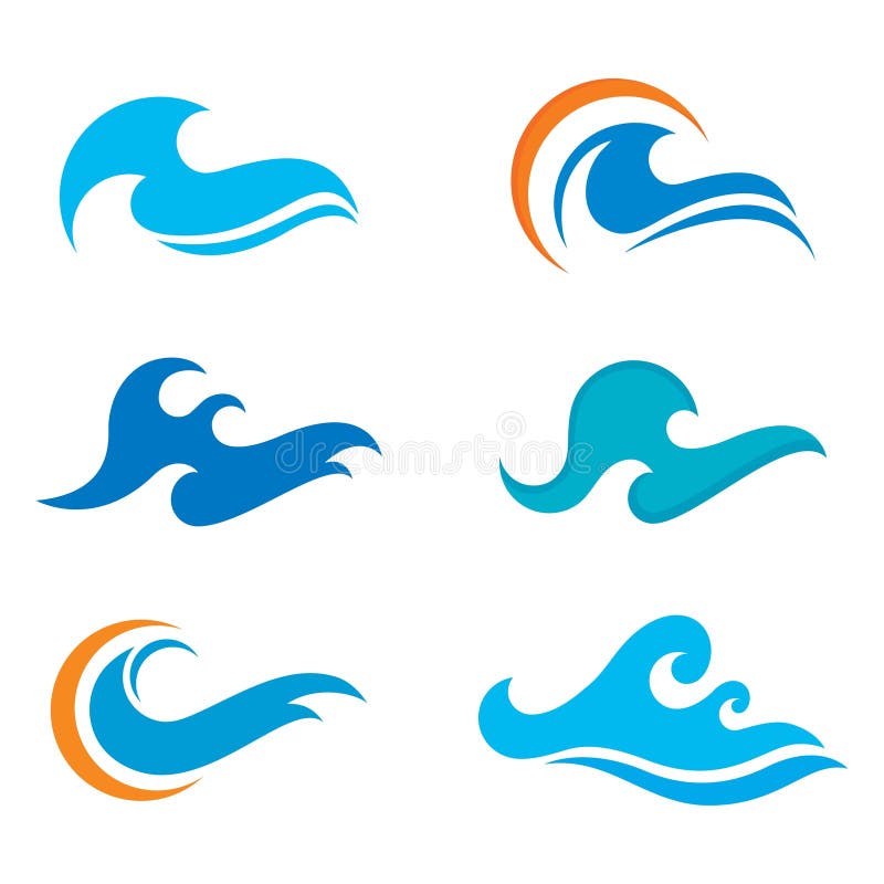 Blue Waves Logo Vector Icon Illustration Stock Vector - Illustration of ...