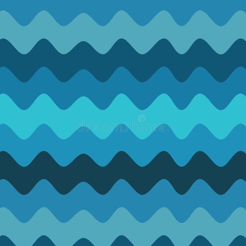 Abstract Sea Wave Seamless Pattern in Dark Blue, Navy, Aqua and Azure ...