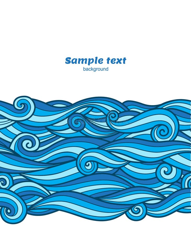 Vector Blue Waves Pattern on Cardboard Stock Vector - Illustration of ...
