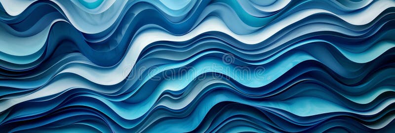 Blue Waves and Ruffles - Abstract Background, Stock Illustration ...