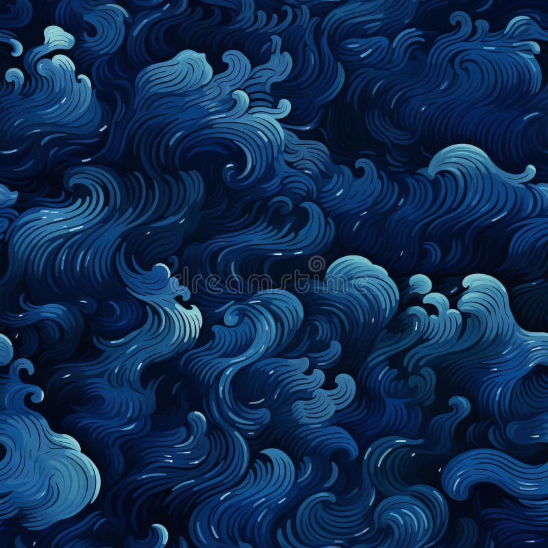 Blue Waves Seamless Pattern for Backgrounds, Fabric, Textiles, Graphic ...