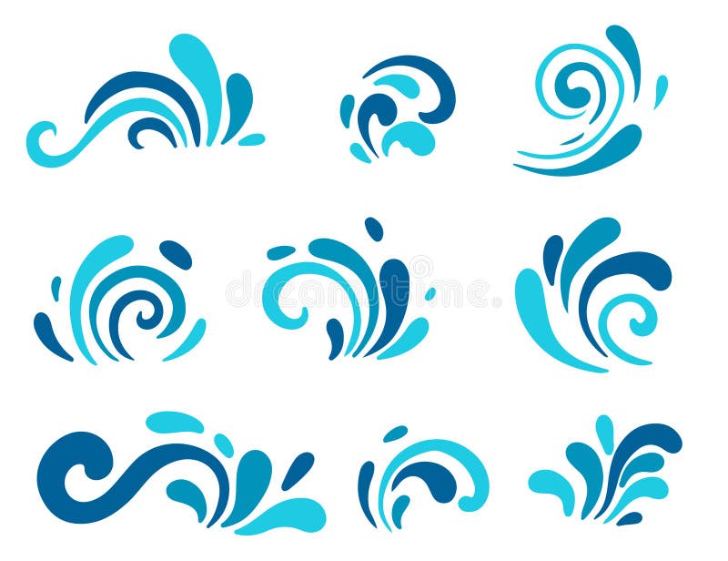 Blue Waves Set stock illustration. Illustration of ocean - 309452491