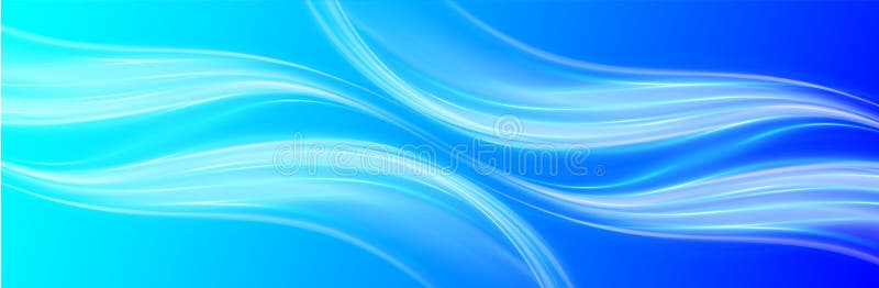 Blue Waves Showing a Stream of Clean Fresh Air. Modern Wavy Lines Air ...