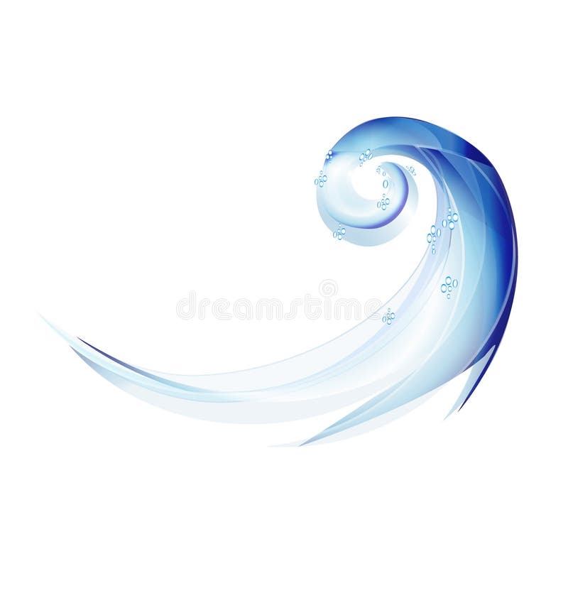 Blue Swirly Waves Vector Symbol Stock Vector - Illustration of curl ...