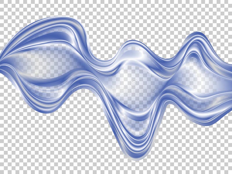 Blue Waves on a Transparent Background, Abstract Water Element Design ...