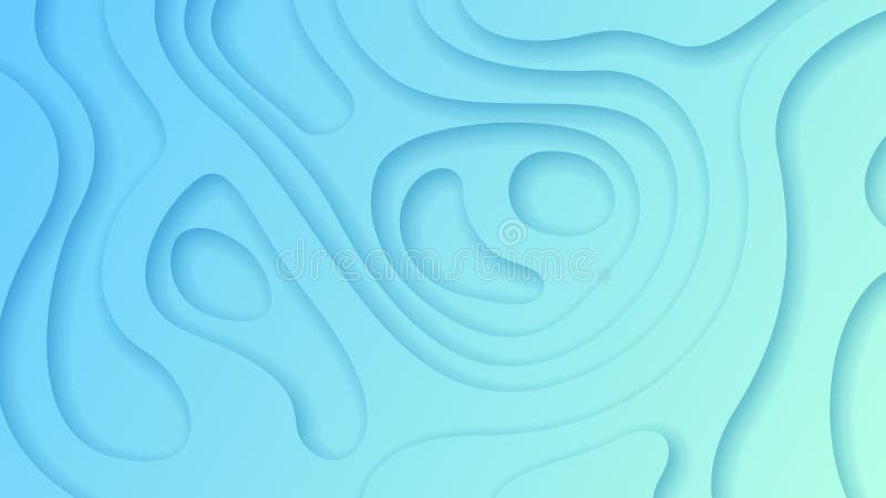 Blue Wavy Abstract Paper Cut Background Vector Shadows 3D Smooth ...