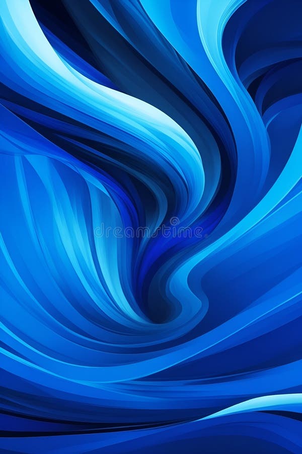 Blue Waves Abstract Background, Vertical Composition Stock Illustration ...
