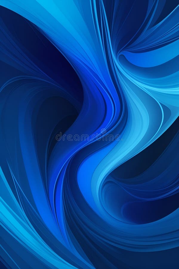 Blue Waves Abstract Background, Vertical Composition Stock Illustration ...