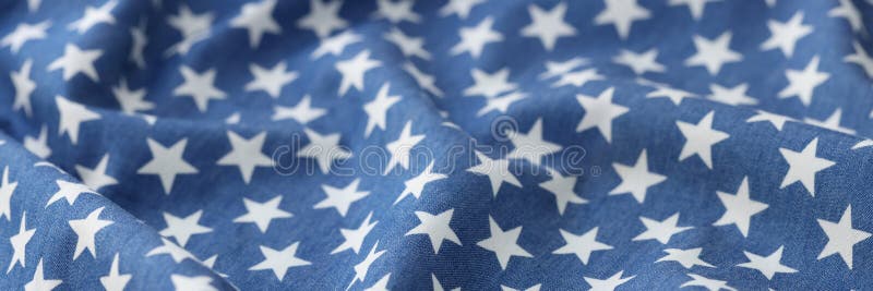 Blue Wavy Fabric with White Stars Texture Background Stock Photo ...