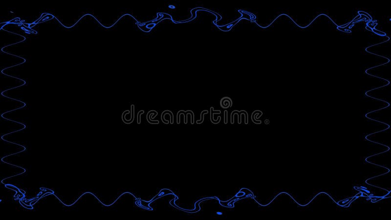Blue Wavy Frame on Black Background Stock Video - Video of modern ...