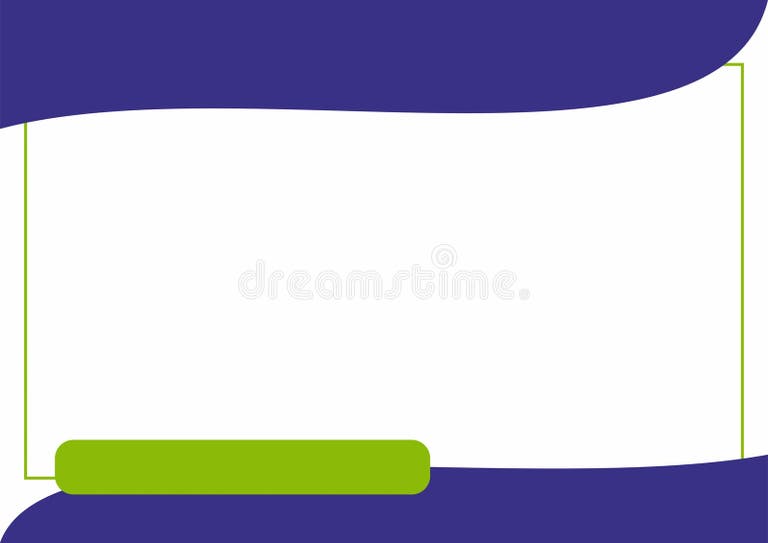 Blue Wavy Frame. Green Line and Rectangle Shape. Empty Space. Text or ...