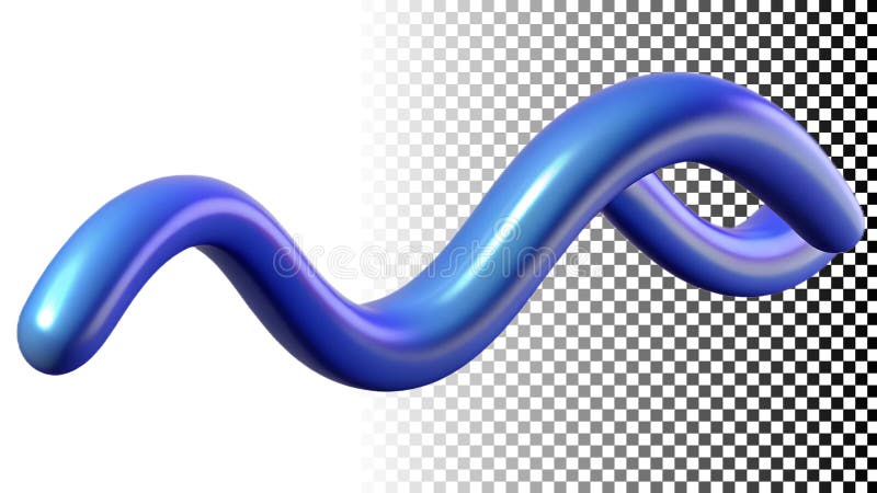 Blue Wavy Line or Abstract Squiggle, Dynamic Graphic Design Element Png ...