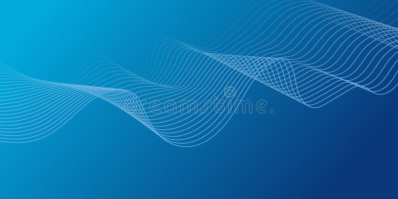 Blue Wavy Line Technology Background. Simple Business Blue Background ...