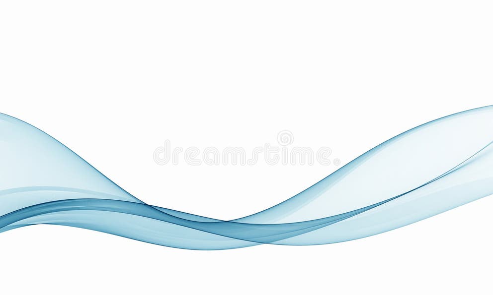 Blue Wavy Lines, Abstract Wave Flow, Design Element. Stock Illustration ...