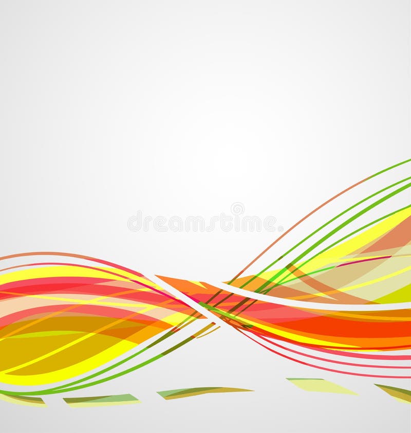 Orange Wavy Lines in Colorful Abstract Background Stock Vector ...