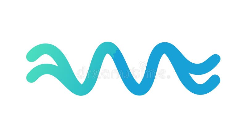 Blue Wavy Lines Icon: Water, Sound Waves Dynamic Flow Symbol, Vector ...