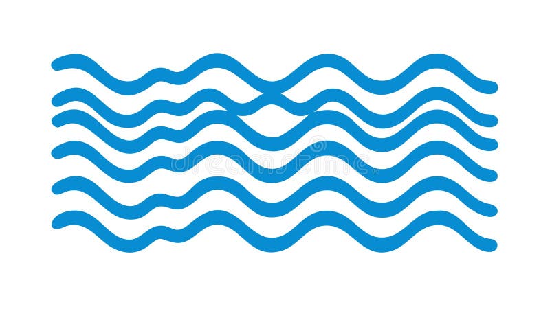Blue Wavy Lines for Water Fluid Dynamics, Vector Design Generative AI Stock Vector ...