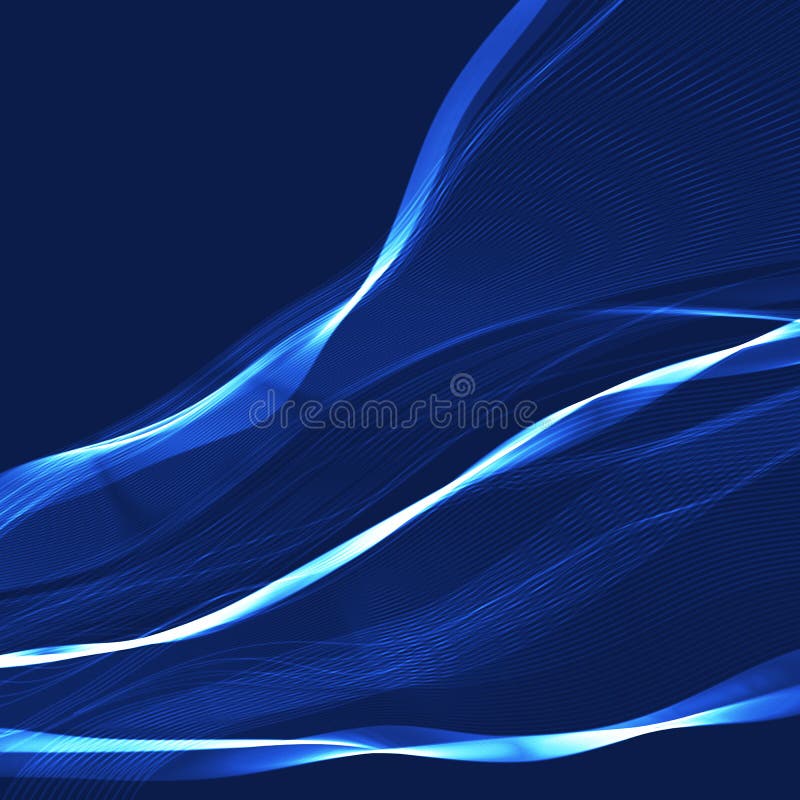 Blue Wavy Ribbon on a Dark Background Stock Vector - Illustration of ...