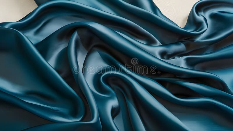 Blue Wavy Silk Textile Texture Stock Illustration - Illustration of ...