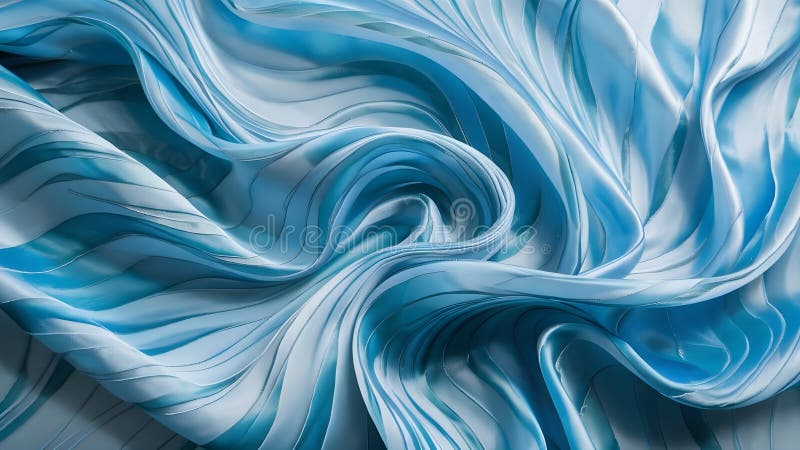 Blue Wavy Silk Textile Texture Stock Illustration - Illustration of ...