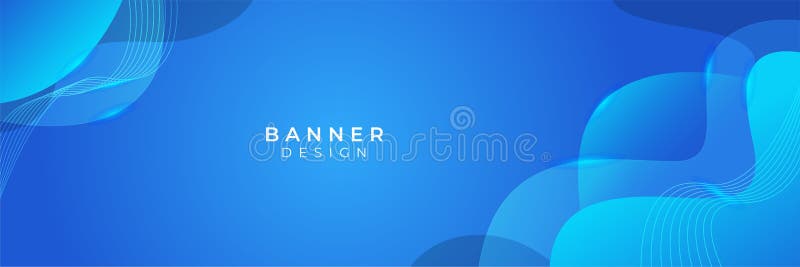 Blue Web Banner with Geometric Background. Horizontal Promotion Banners ...