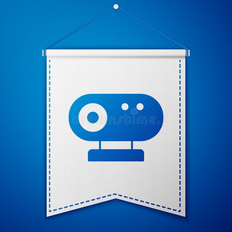 Blue Web Camera Icon Isolated on Blue Background. Chat Camera. Webcam ...