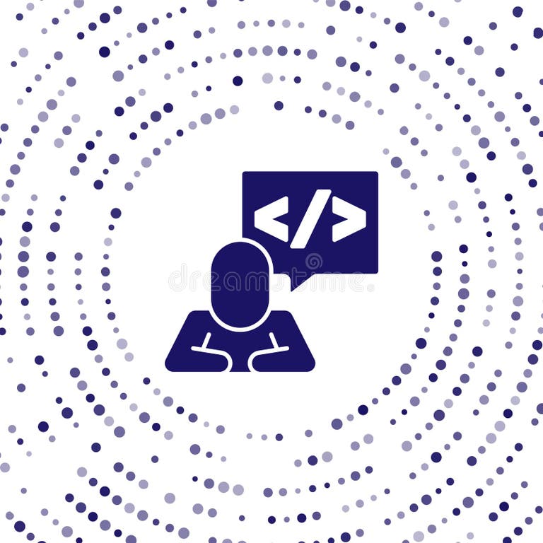 Blue Web Design and Front End Development Icon Isolated on White ...