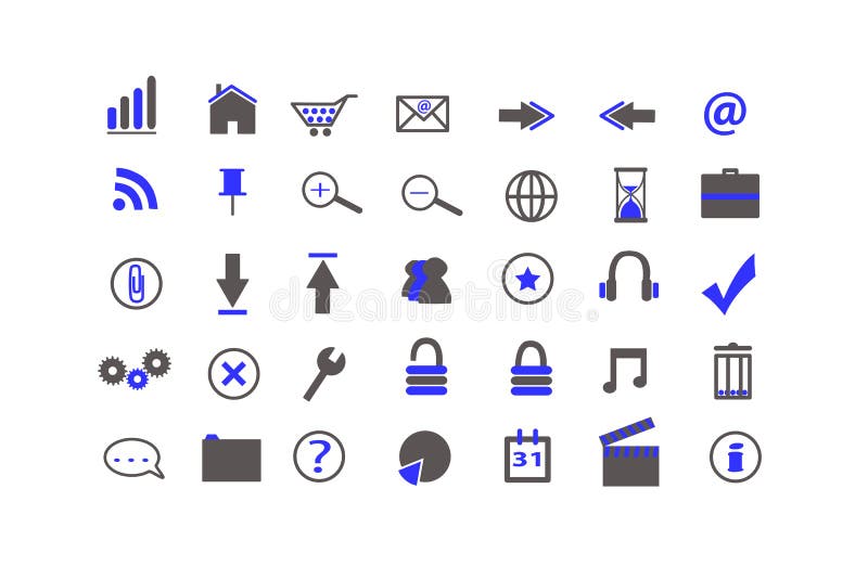 Blue Web Icons stock vector. Illustration of arrow, music - 13516248