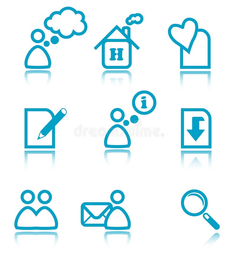 Blue web icons stock vector. Illustration of information - 2004762