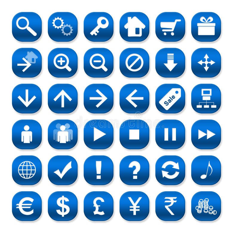Blue web icons stock illustration. Illustration of multimedia - 20789933