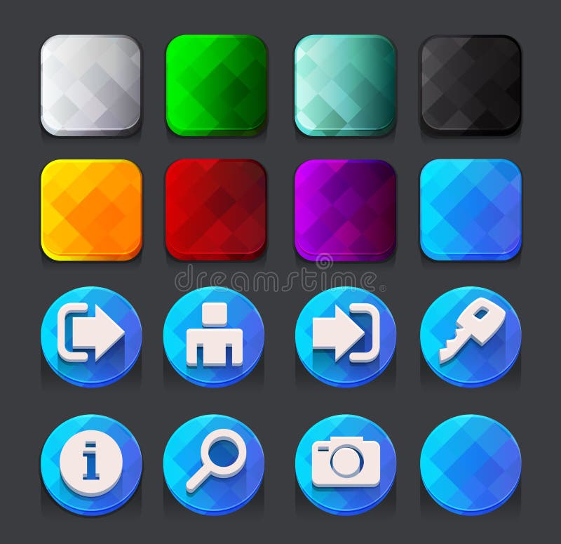 Blue web icons collection stock illustration. Illustration of ...