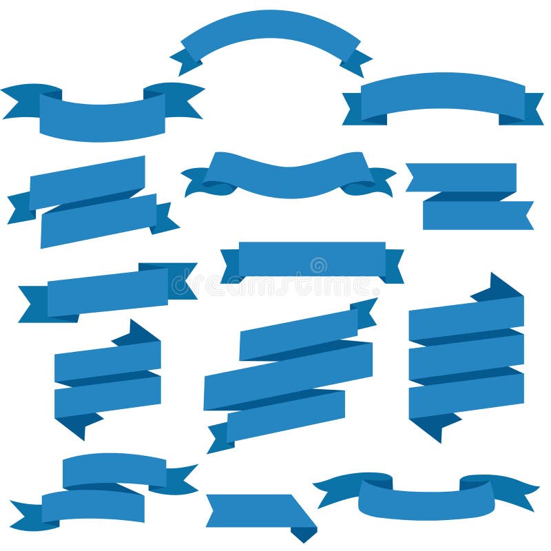 7 Blue Ribbons. Vector stock vector. Illustration of claret - 14176686