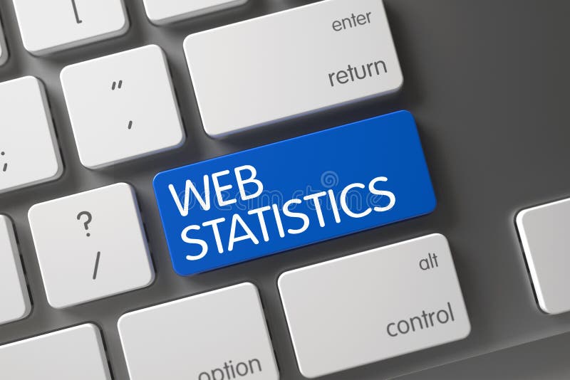 Blue Web Statistics Button on Keyboard. 3D. Stock Illustration ...