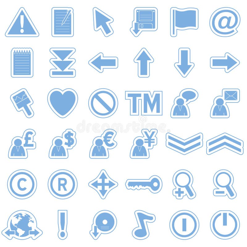 Blue Web Stickers Icons [2] Stock Vector - Illustration of document ...