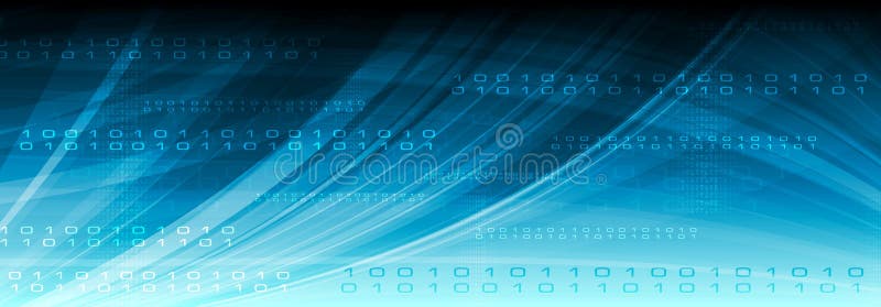 Blue Web Vector Tech Binary Code Header Stock Vector - Illustration of ...