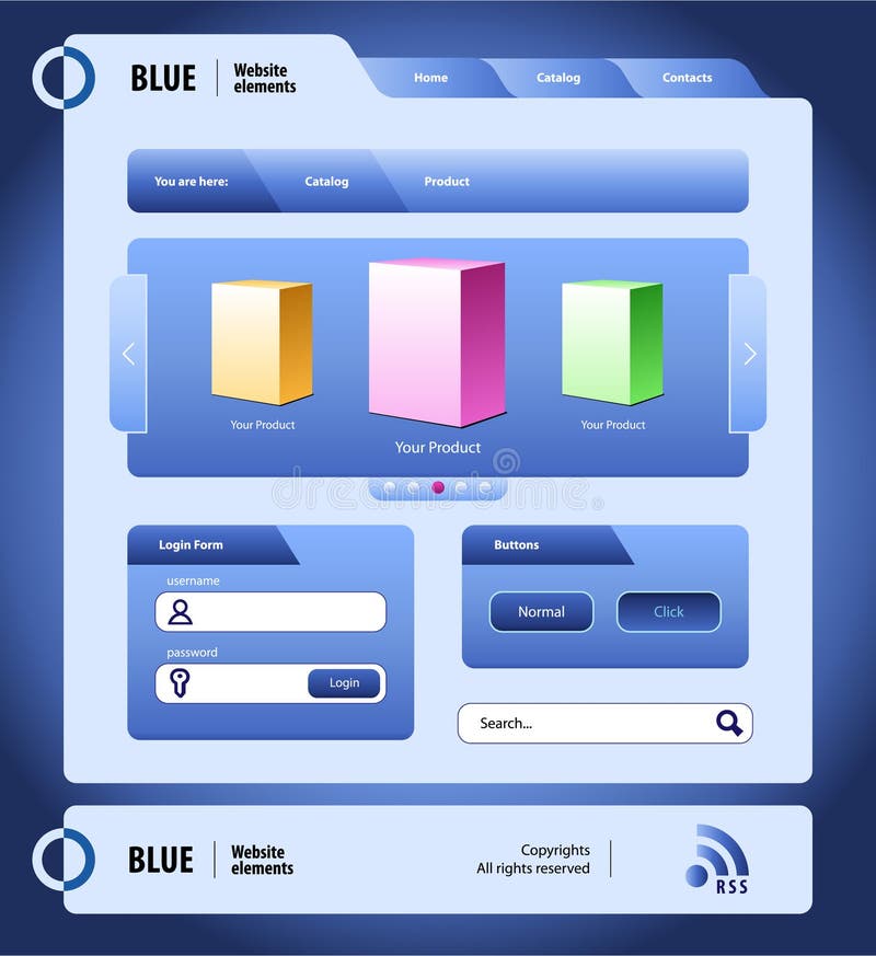 Blue Web Template stock illustration. Illustration of password - 14695750
