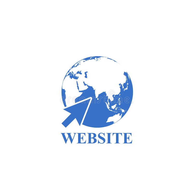 Blue Website Icon Isolated on White Background. Globe Icon Stock Vector ...