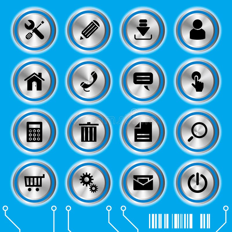 Blue Website and Internet Icons 1 Stock Vector - Illustration of lock ...