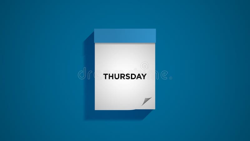 Blue Weekly Calendar Showing Saturday on a Blue Wall Stock Illustration ...