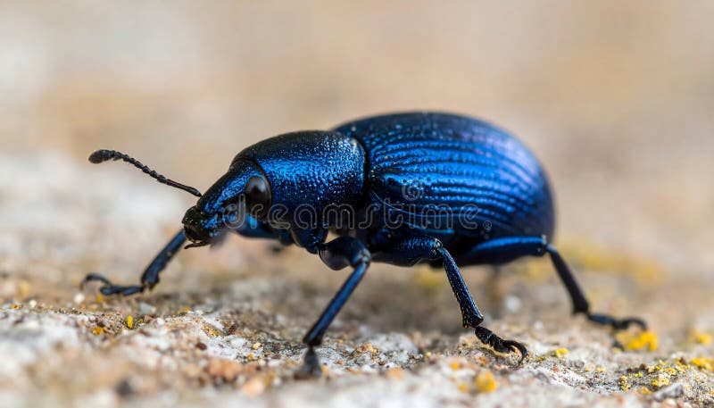 Blue Weevil Beetle Macro stock photo. Image of stone - 391933042