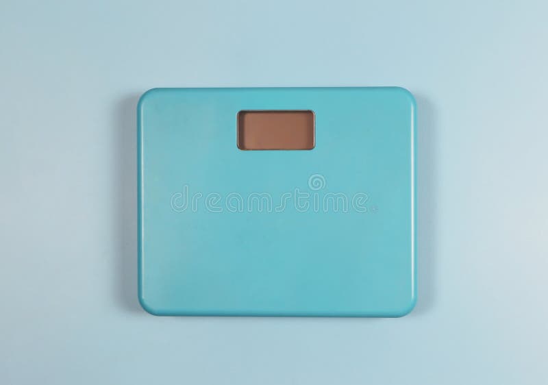 Blue Weight Scale on Blue Background Stock Photo - Image of instrument ...