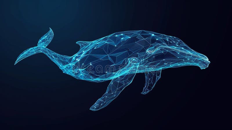 Blue Whale Composed of Polygon. Marine Animal Digital Concept ...