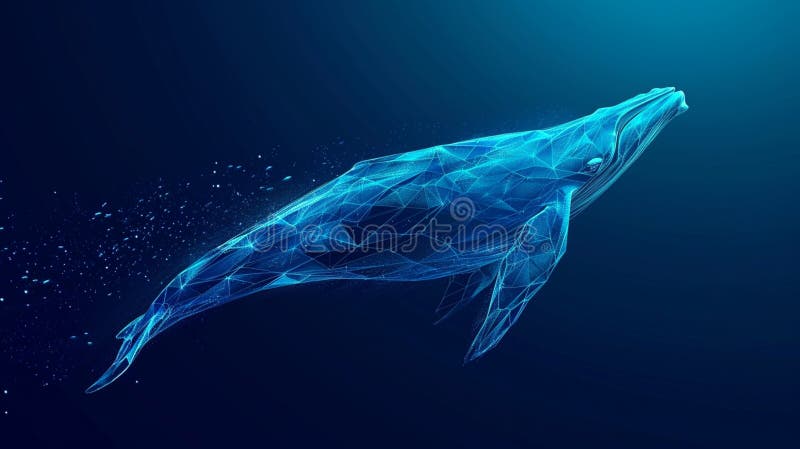 Blue Whale Composed of Polygon. Marine Animal Digital Concept ...