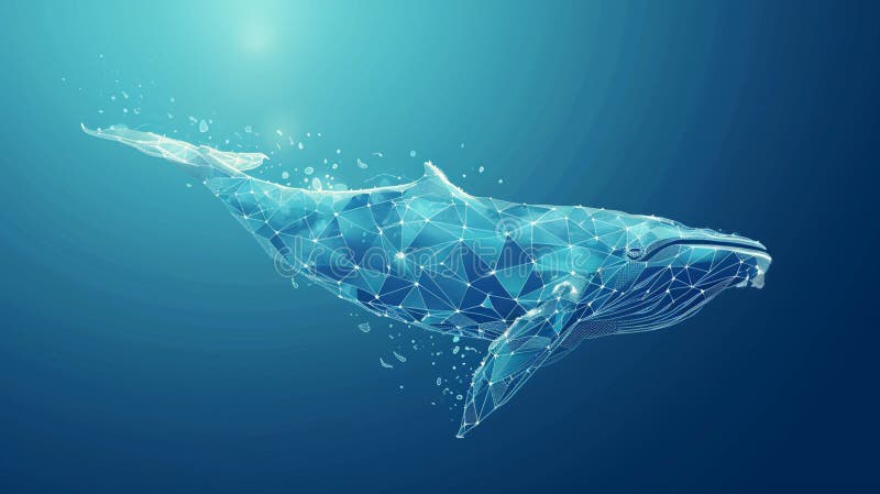 Blue Whale Composed of Polygon. Marine Animal Digital Concept ...